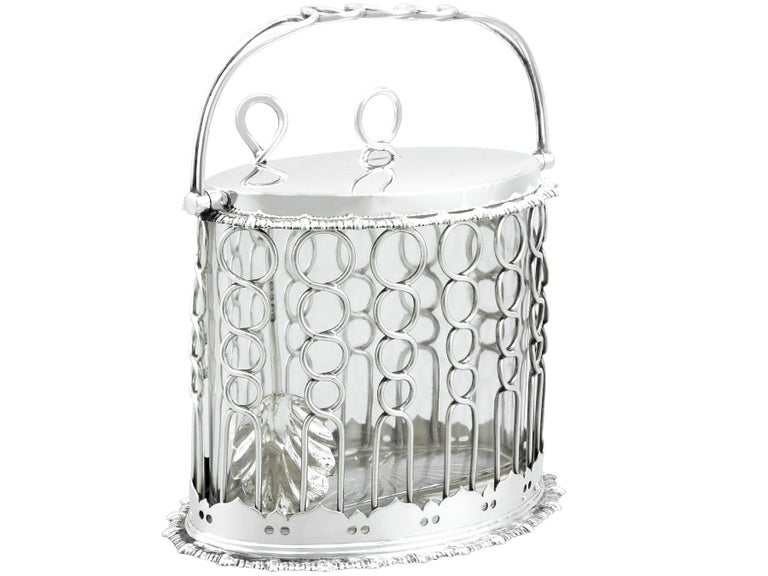 Antique Edwardian Sterling Silver and Glass Serving Preserve Baskets ...