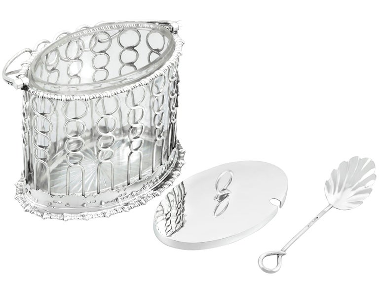 Antique Edwardian Sterling Silver and Glass Serving Preserve Baskets ...