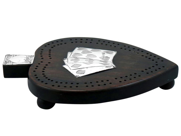 Antique Edwardian Sterling Silver and Wood Bridge Marker For Sale at ...