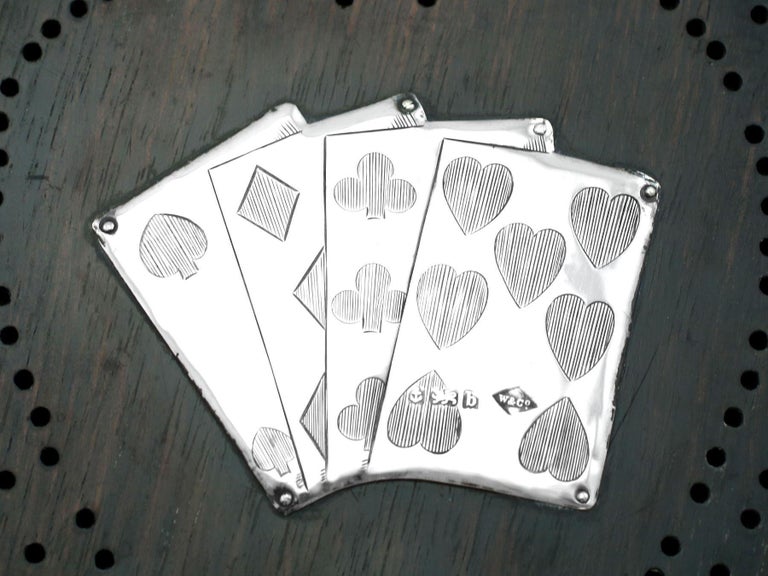 Antique Edwardian Sterling Silver and Wood Bridge Marker For Sale at ...