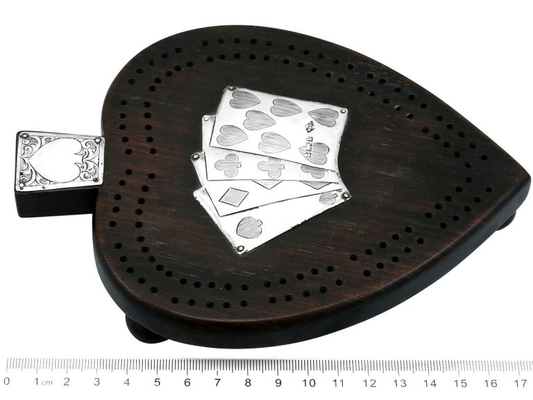 Antique Edwardian Sterling Silver and Wood Bridge Marker For Sale at ...