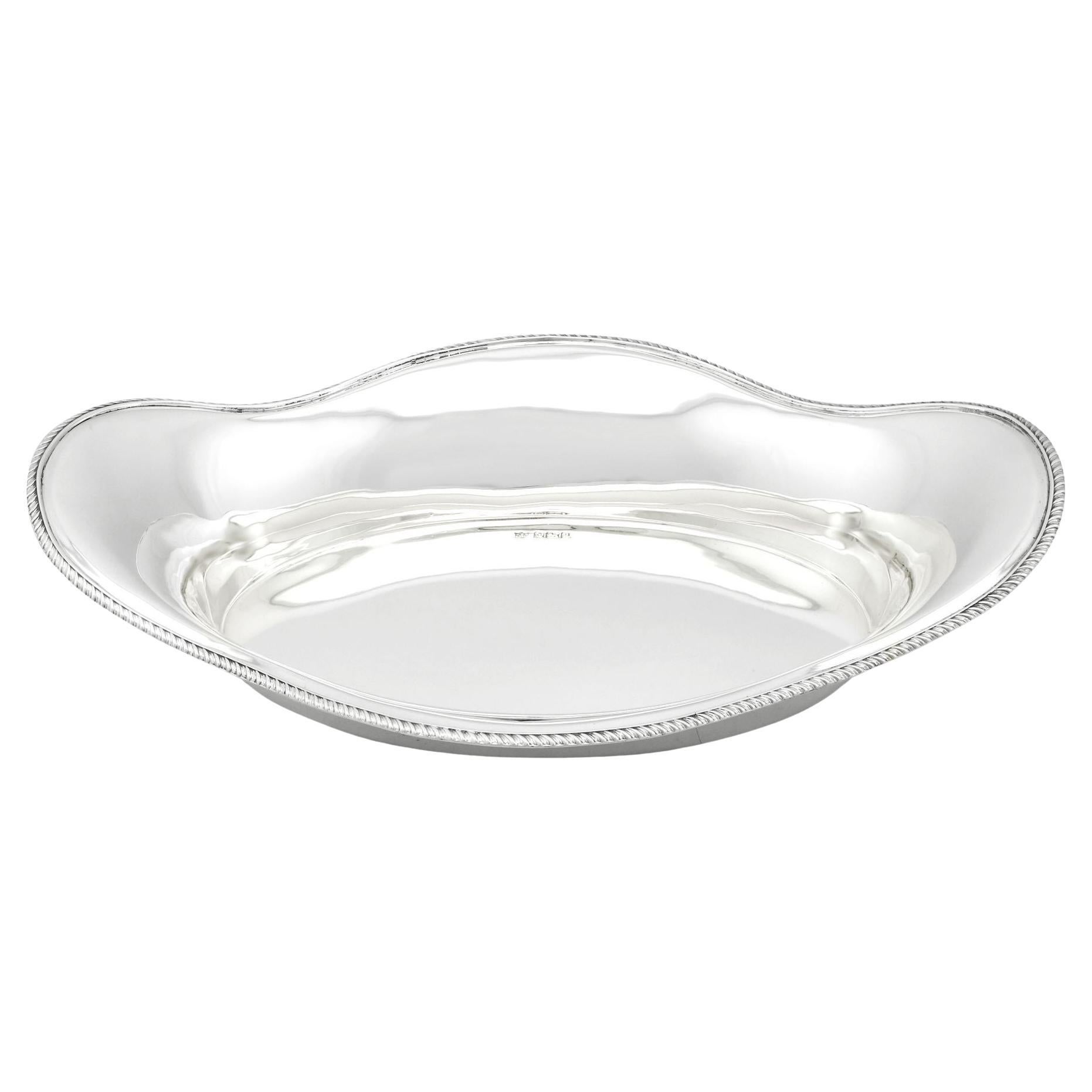 Antique Edwardian Sterling Silver Caviar / Muffin Dish For Sale at 1stDibs