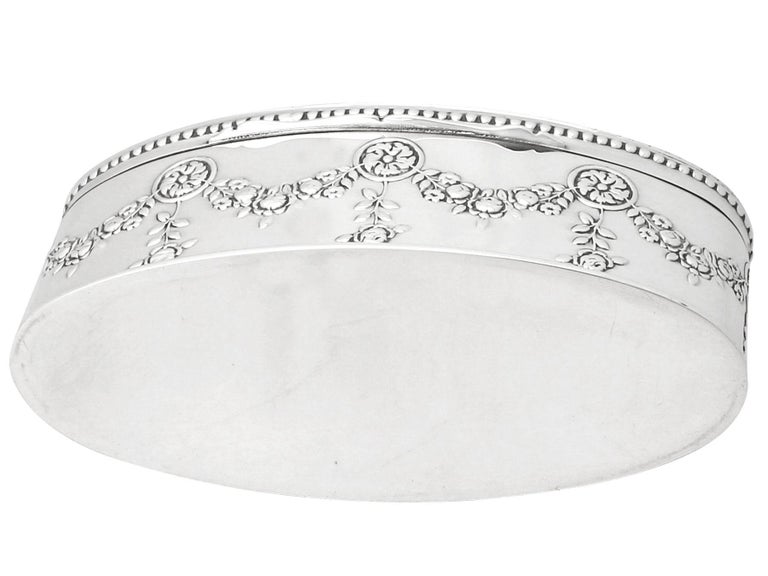 Antique Edwardian Sterling Silver Jewelry Trinket Box For Sale at 1stDibs