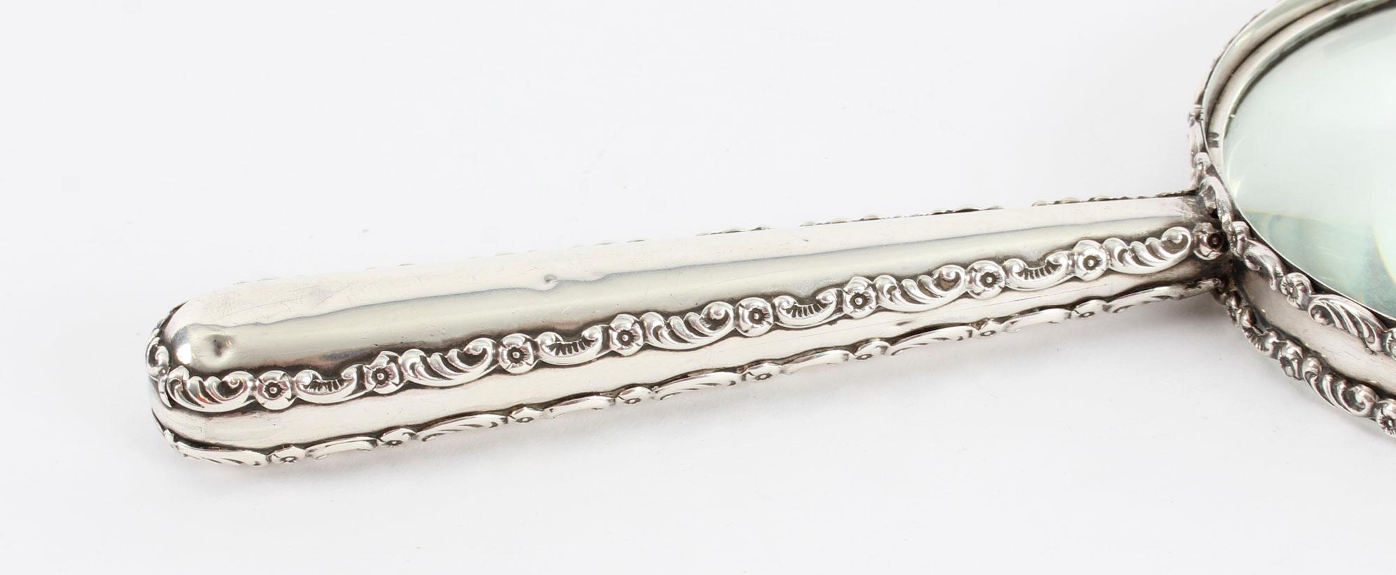 Antique Edwardian Sterling Silver Magnifying Glass, 1905 at 1stDibs ...