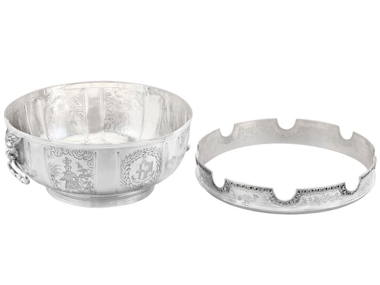 Antique Edwardian Sterling Silver Monteith Bowl For Sale at 1stDibs