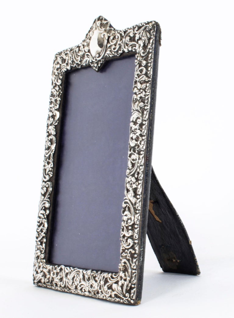 Antique Edwardian Sterling Silver Photo Frame, Dated 1901 For Sale at ...