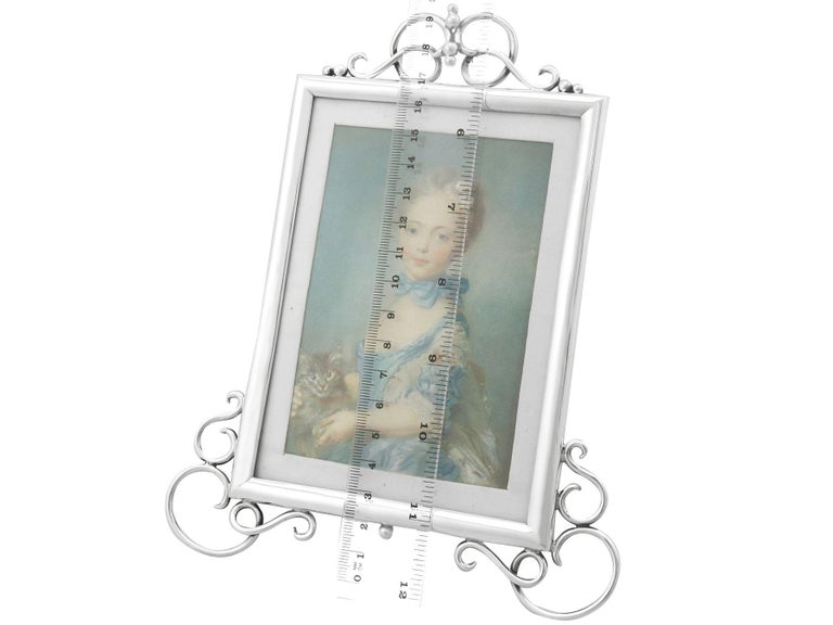 E Mander and Son Antique Edwardian Sterling Silver Photograph Frame For ...
