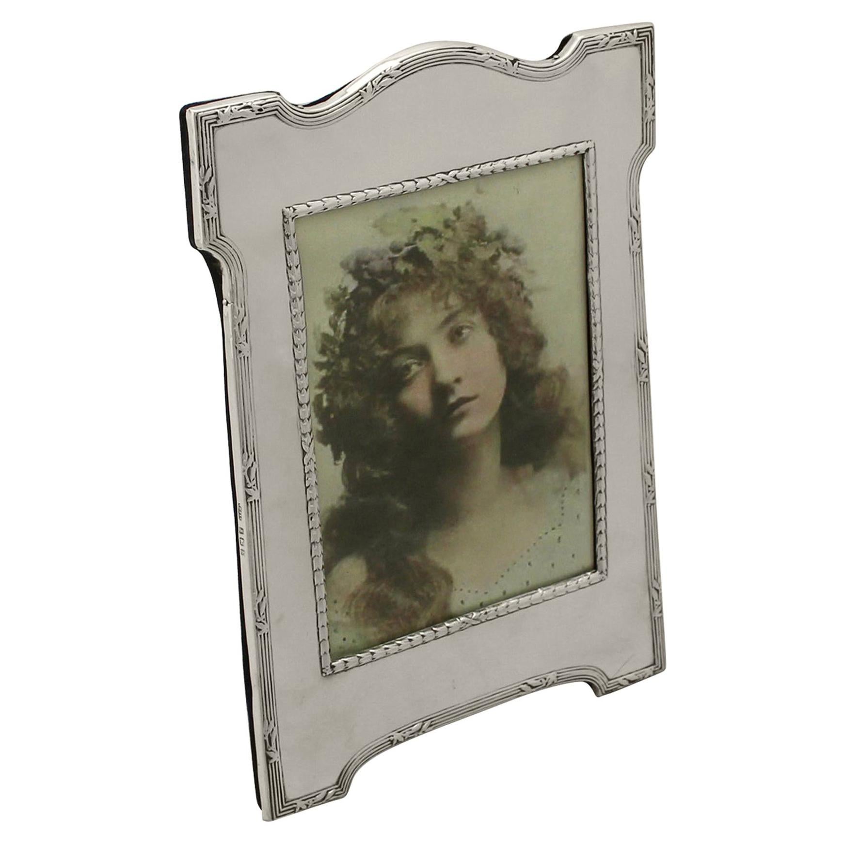 Antique English Sterling Silver Photograph Frame, Ribbon and Bow, 1905 ...