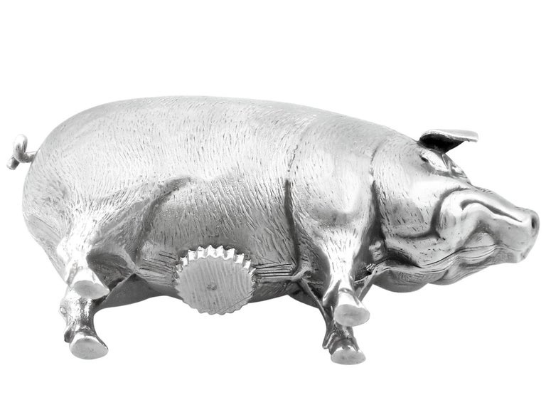 Antique Edwardian Sterling Silver Pig Salt and Pepper Shakers For Sale ...