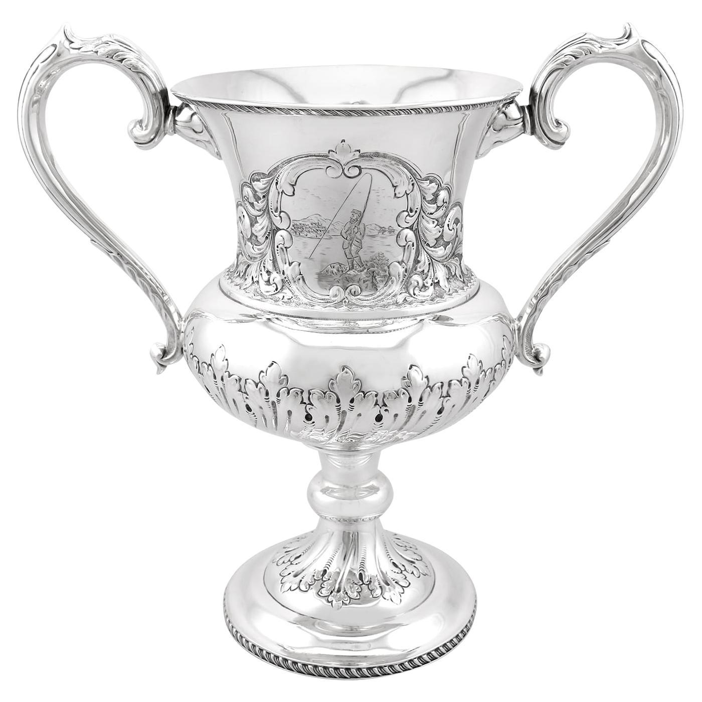 Antique Edwardian Sterling Silver Presentation or Champagne Cup and ...