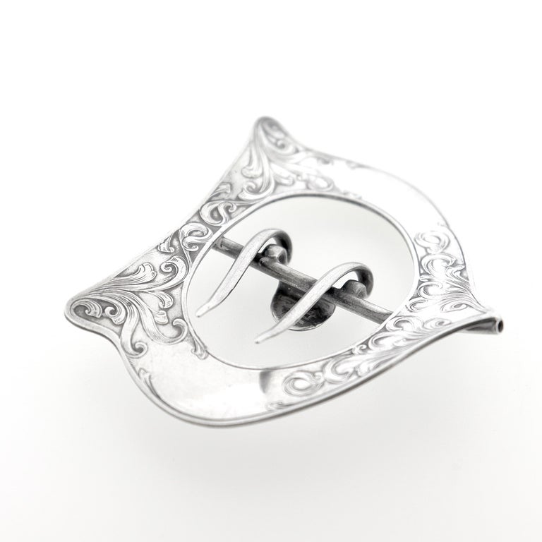 Antique Edwardian Sterling Silver Sash Buckle by Blackinton For Sale at ...