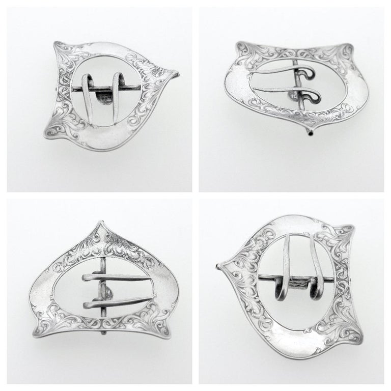 Antique Edwardian Sterling Silver Sash Buckle by Blackinton For Sale at ...