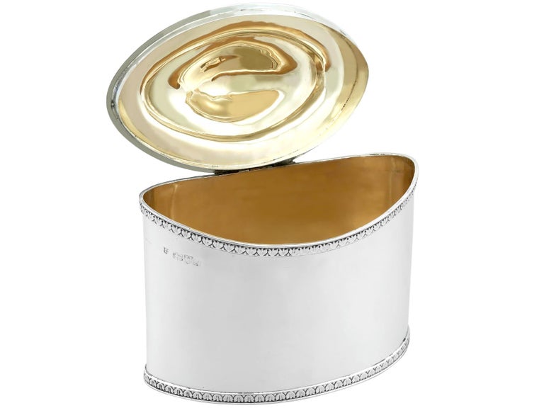 Antique Edwardian Sterling Silver Tea Caddy For Sale at 1stDibs
