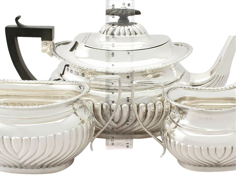 Antique Edwardian Sterling Silver Three-Piece Tea Service For Sale at ...