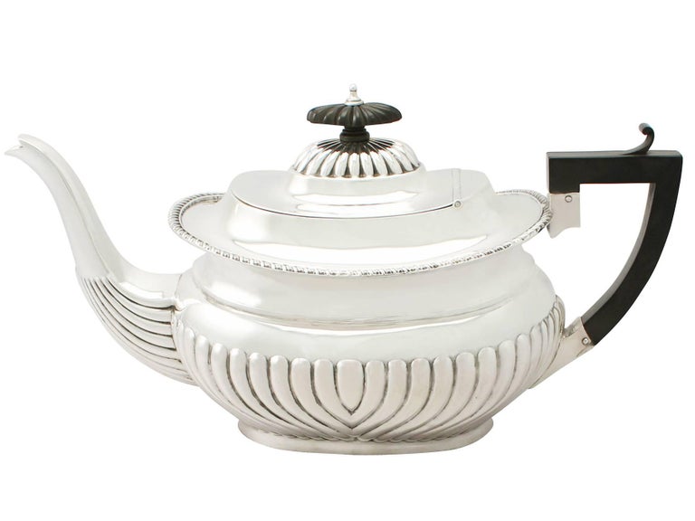 Antique Edwardian Sterling Silver Three-Piece Tea Service For Sale at ...