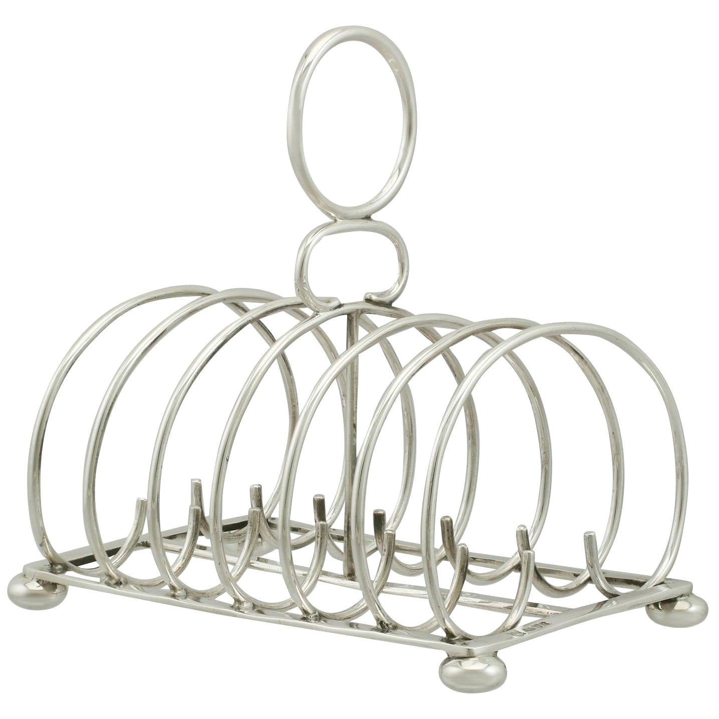 Early 20th Century Antique Edward viii Sterling Silver Toast Rack ...
