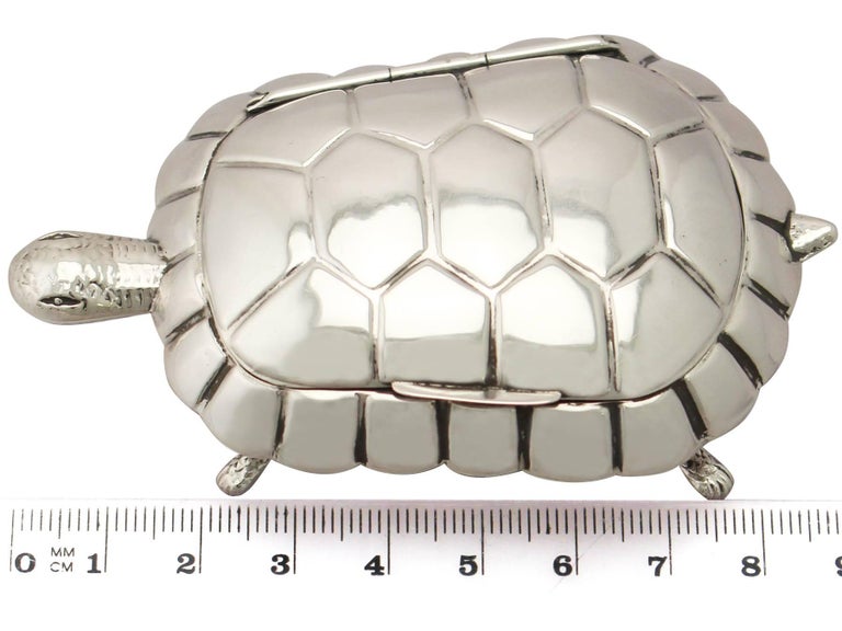Antique Edwardian Sterling Silver Tortoise Trinket Box Compact at 1stDibs
