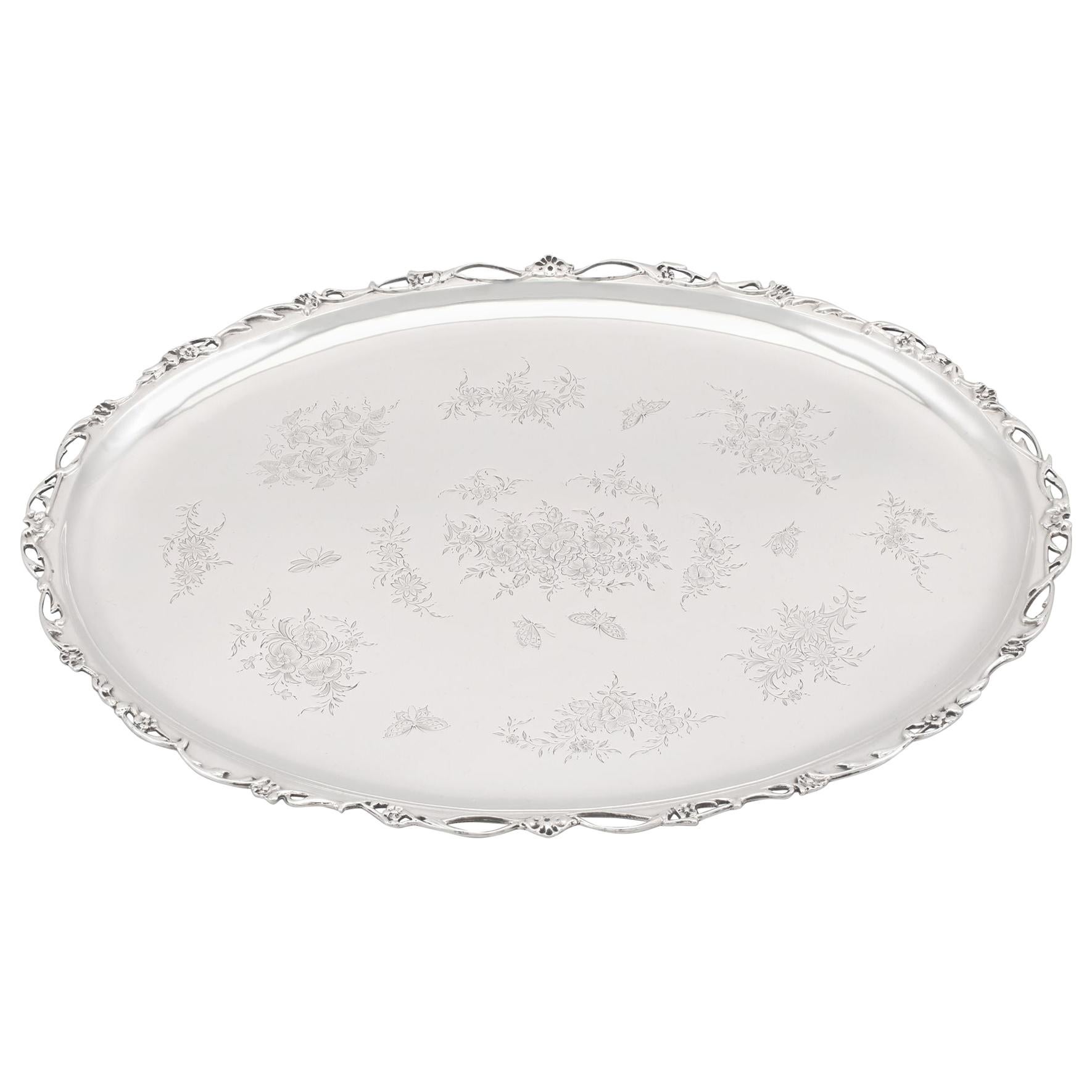 Antique Edwardian Sterling Silver Tray, 1903 at 1stDibs
