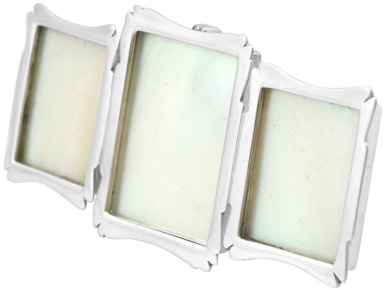 Antique Edwardian Sterling Silver Triple Photograph Frame For Sale at ...