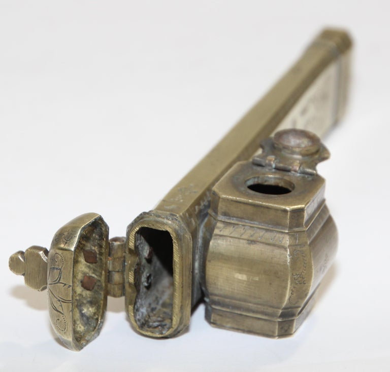 Antique Egyptian Brass Inkwell Qalamdan For Sale at 1stDibs | concinnum ...