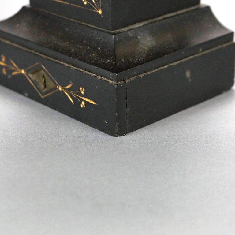 Antique Egyptian Revival 3-Piece Slate and Marble Open Escapement Clock ...