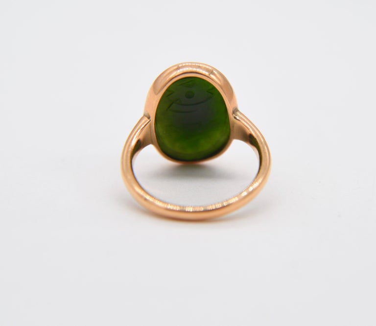Antique Egyptian Revival Scarab Jade Art Deco 14 Karat Rose Gold Ring ...