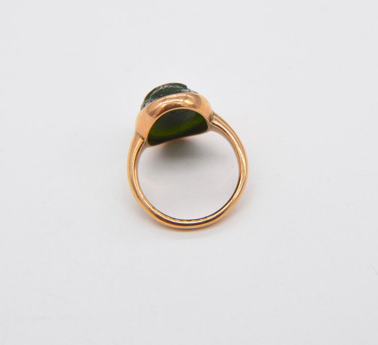 Antique Egyptian Revival Scarab Jade Art Deco 14 Karat Rose Gold Ring ...