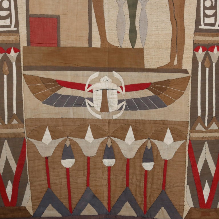 Antique Egyptian Revival Wall Tapestry with Figures and Eagle, circa ...