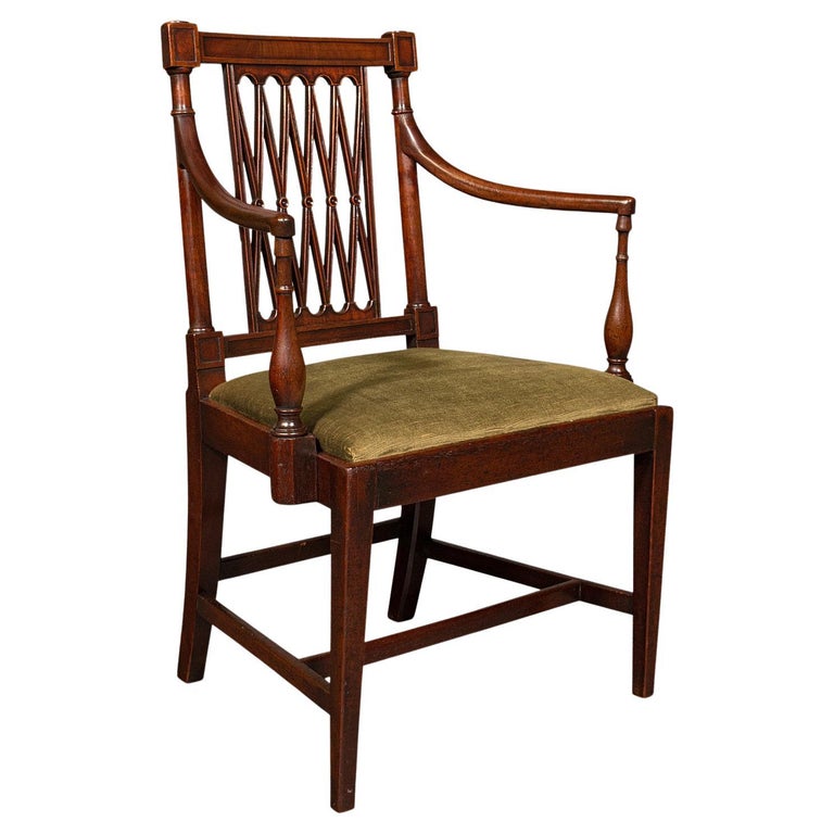 Antique Elbow Chair, English, Carver Seat, After Sheraton, Georgian ...