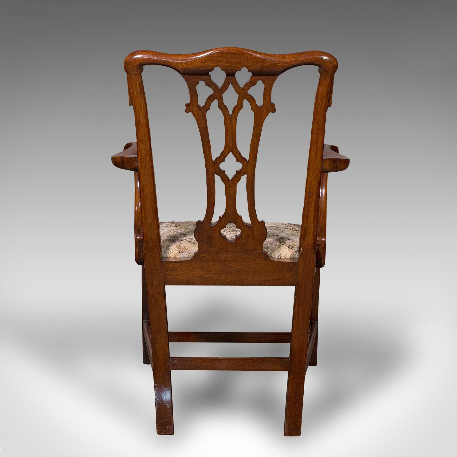 Antique Elbow Chair, English Walnut, After Chippendale, Georgian ...
