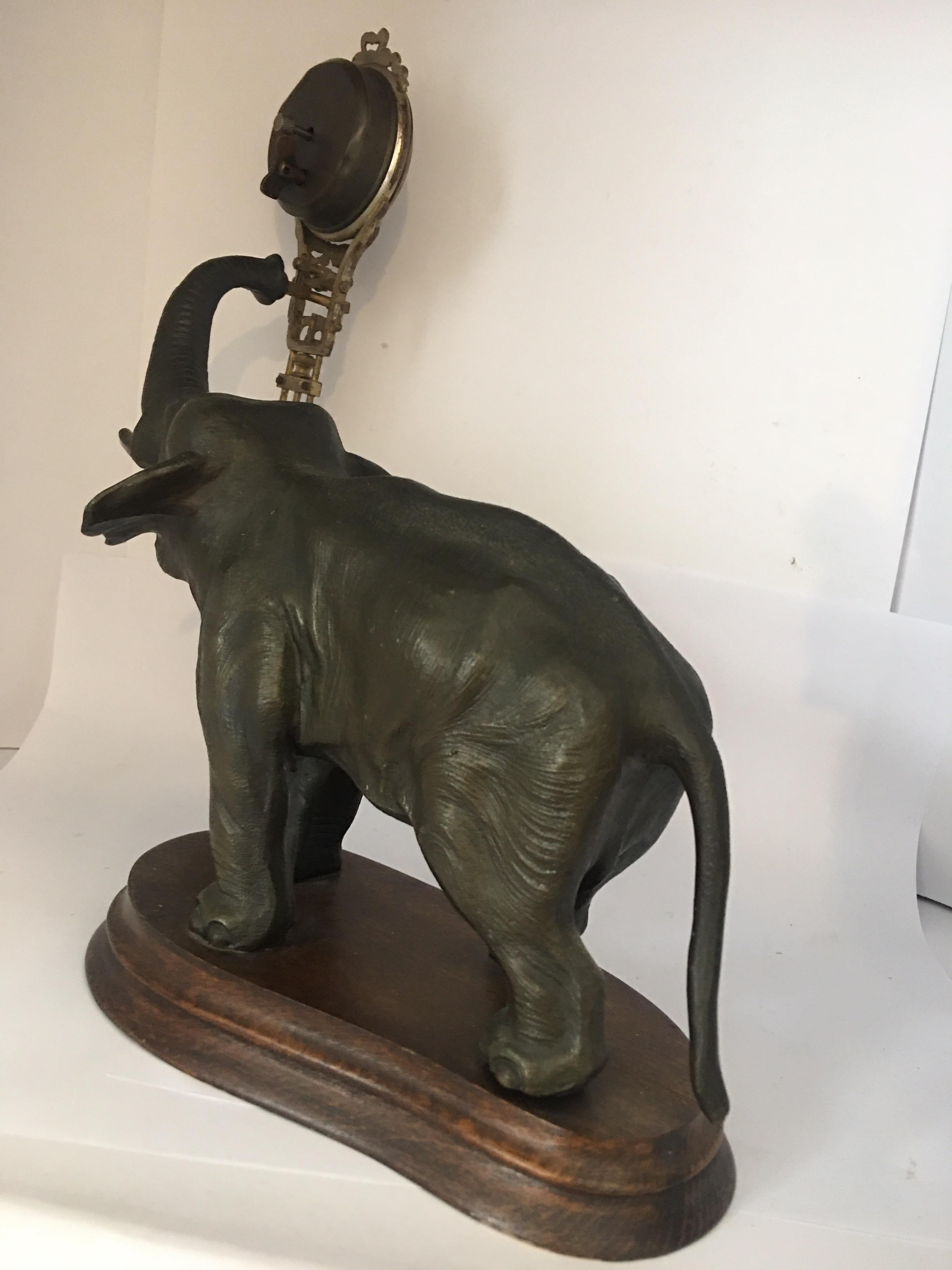Antique Elephant Novelty Swinging Clock by Junghans For Sale at 1stDibs