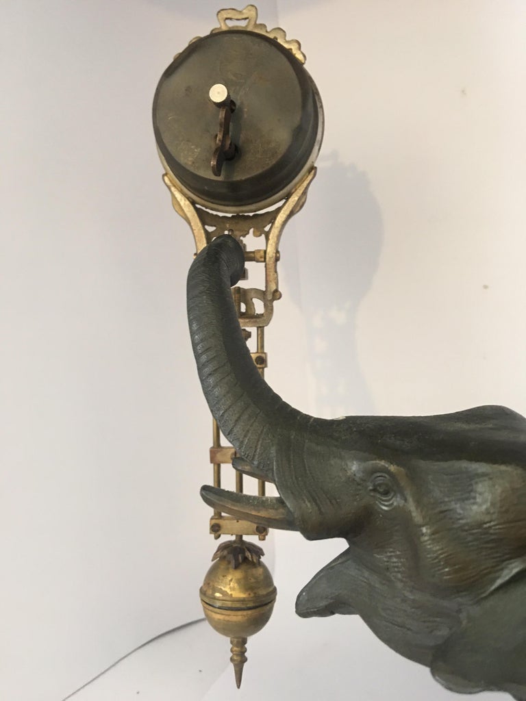 Antique Elephant Novelty Swinging Clock by Junghans For Sale at 1stDibs