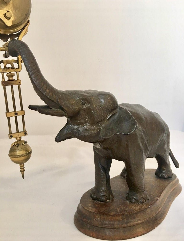 Antique Elephant Swinging Clock by Junghans For Sale at 1stDibs