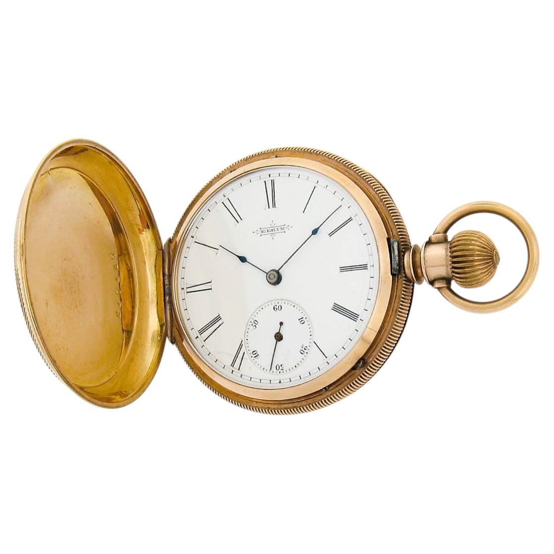 Keepsake Elgin 17 Jewel Gold Plate Pocket Watch with 1931 Presentation ...