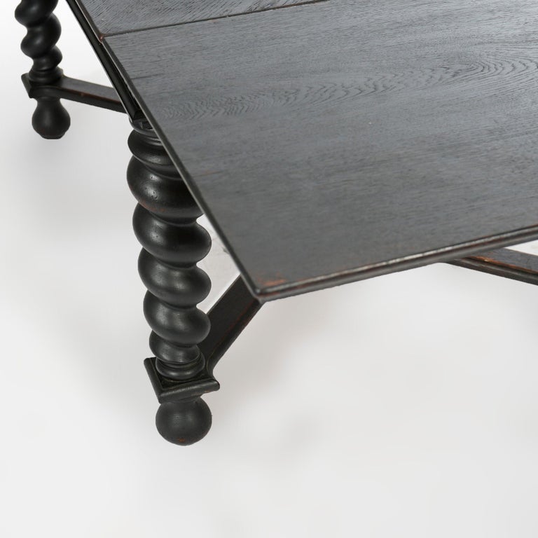 Antique Elizabethan Style Carved Oak Dining Table and Six Cane Seat ...