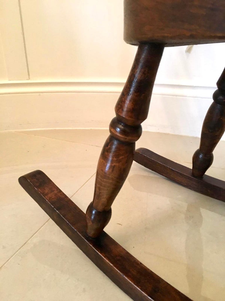 Antique Elm and Ash Childs Windsor Rocking Chair For Sale at 1stDibs
