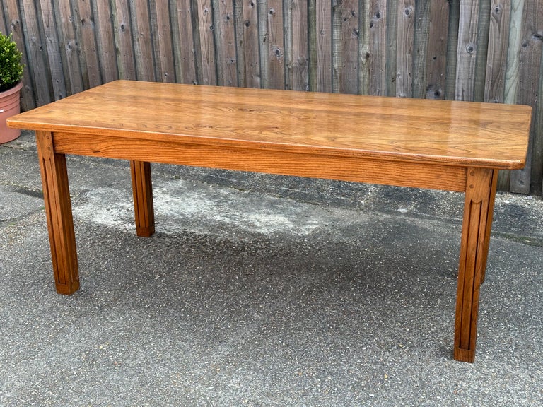 Antique Elm Farmhouse Table For Sale at 1stDibs