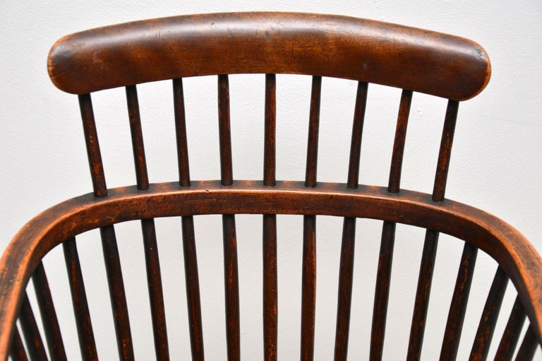 Antique Elm Spindle Back Windsor Chair at 1stDibs