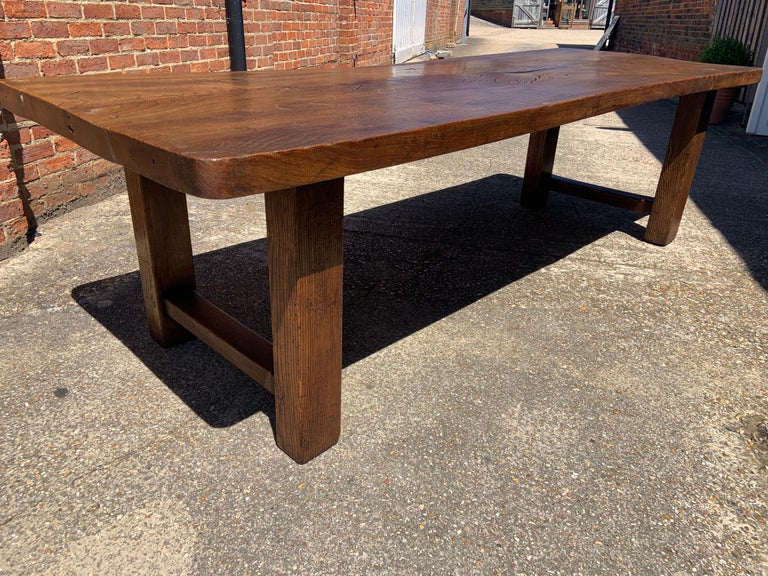 Antique Elm Wide Farmhouse Table at 1stDibs