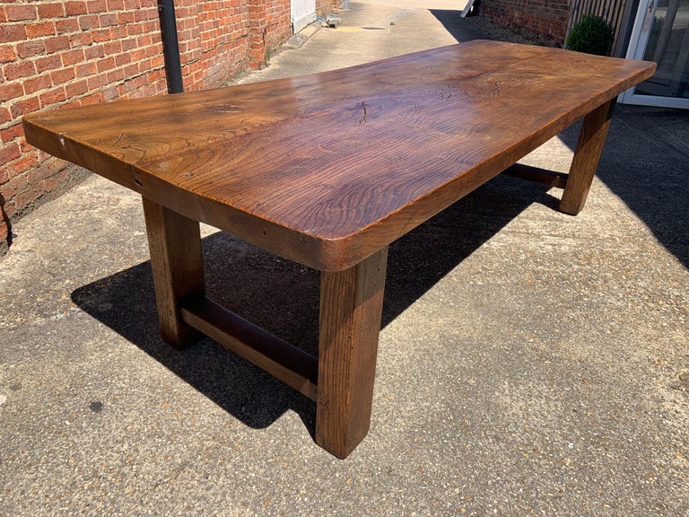 Antique Elm Wide Farmhouse Table at 1stDibs