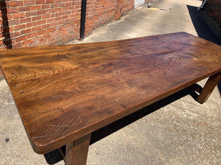 Antique Elm Wide Farmhouse Table at 1stDibs