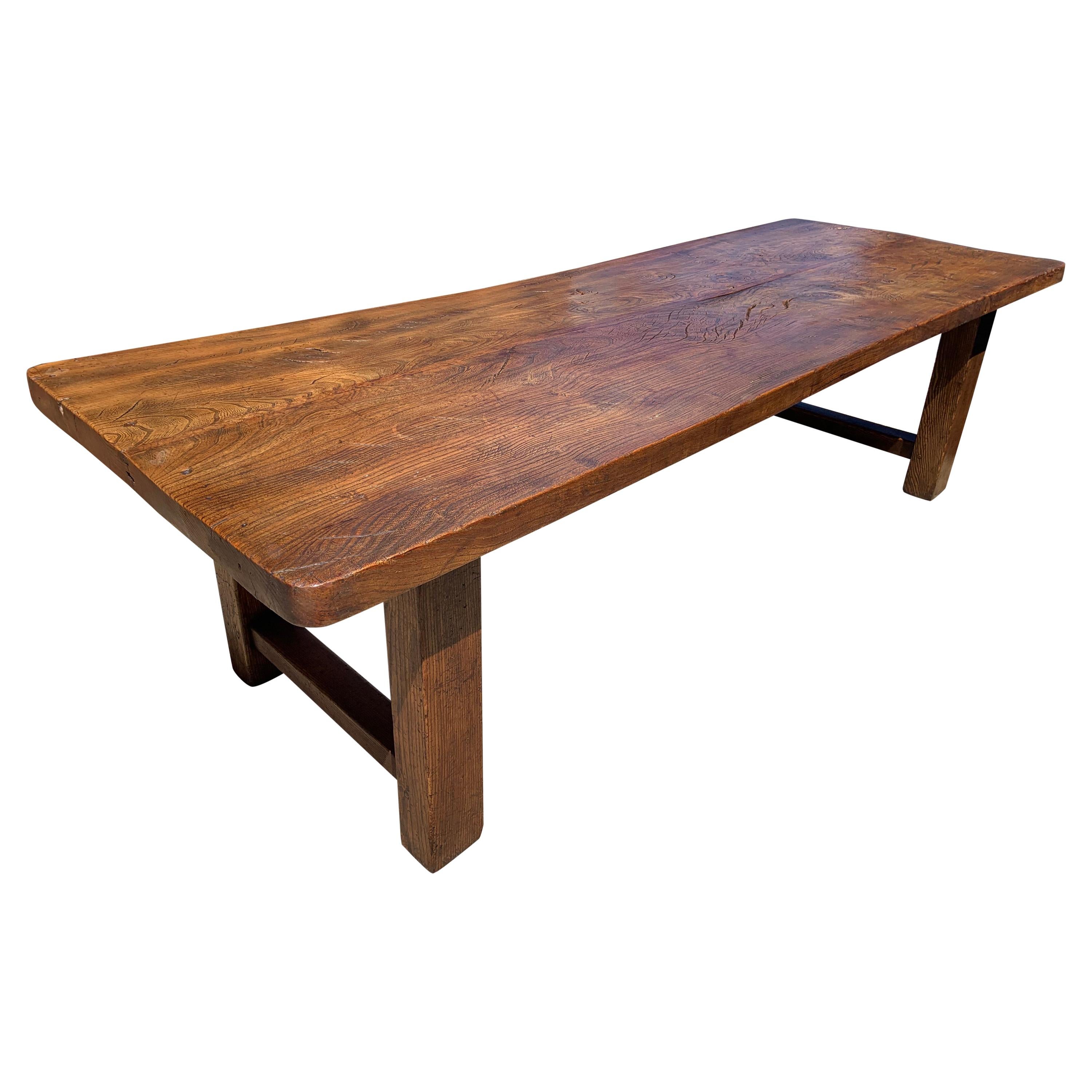 Antique Elm Wide Farmhouse Table at 1stDibs
