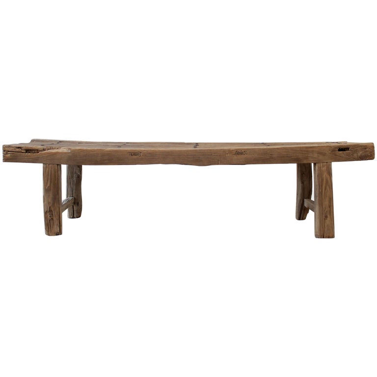 Antique Elmwood Rustic Coffee Table or Bench at 1stDibs | rustic bench ...