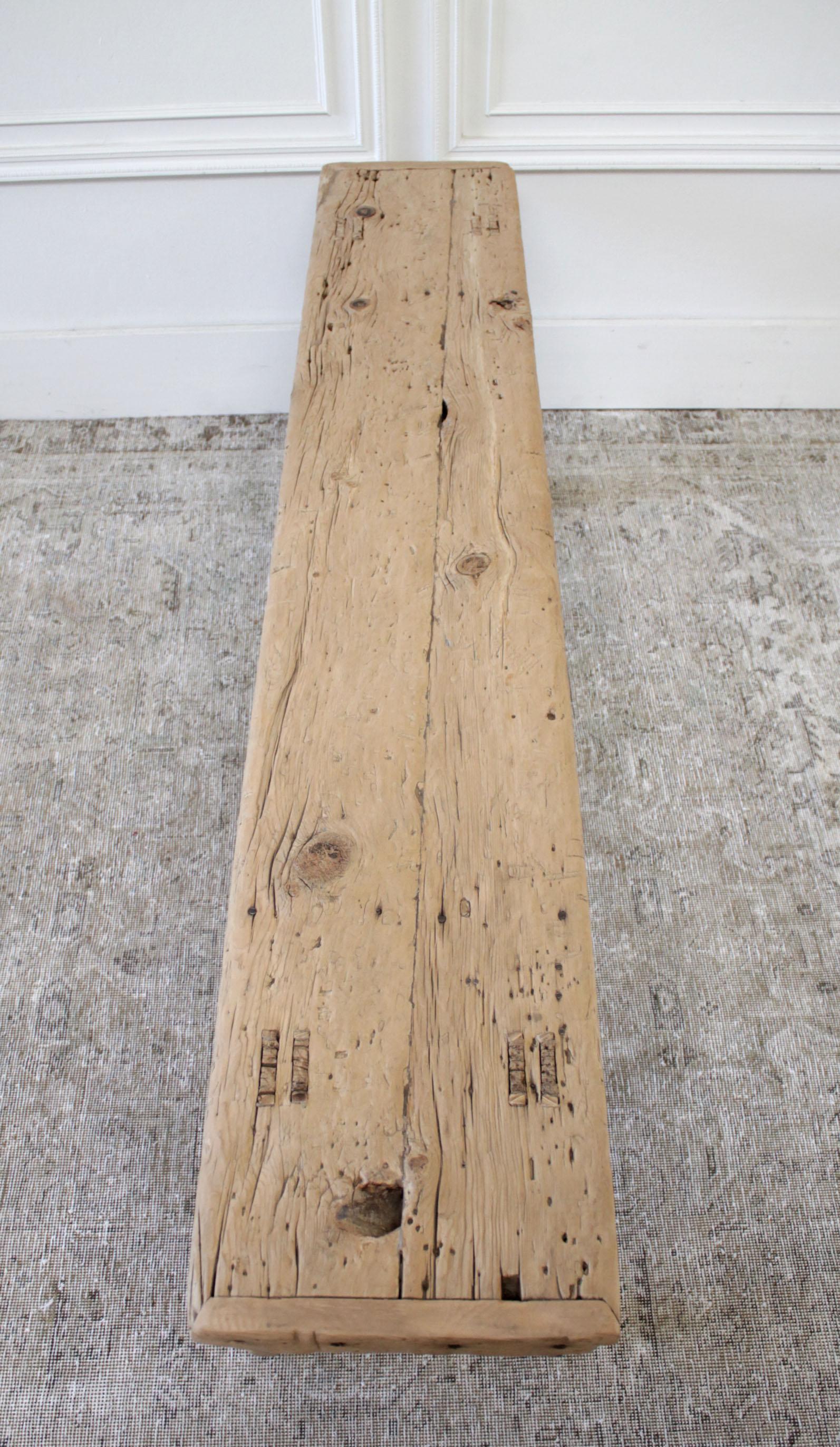 Antique Elm Wood Tall Bench at 1stDibs | tall wooden bench, tall wood ...