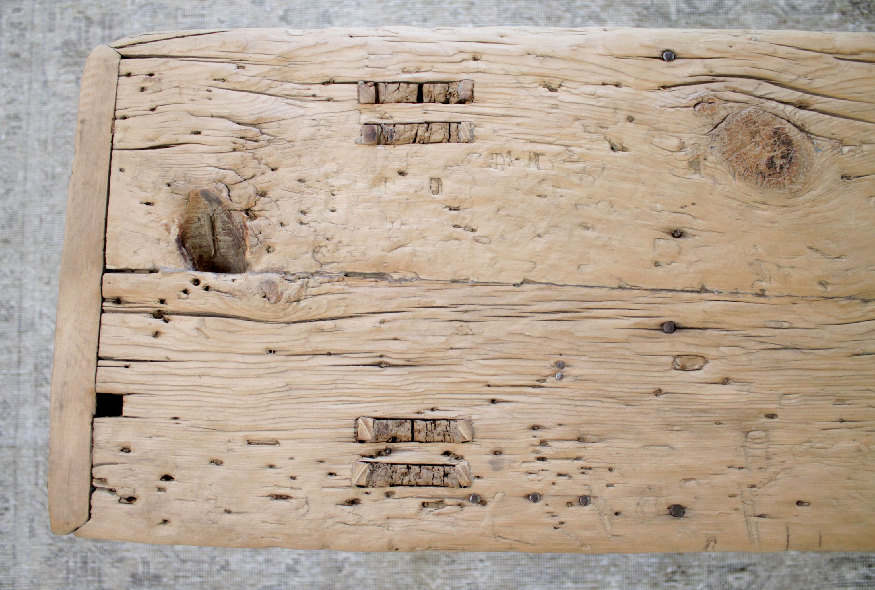 Antique Elm Wood Tall Bench at 1stDibs | tall wooden bench, tall wood ...
