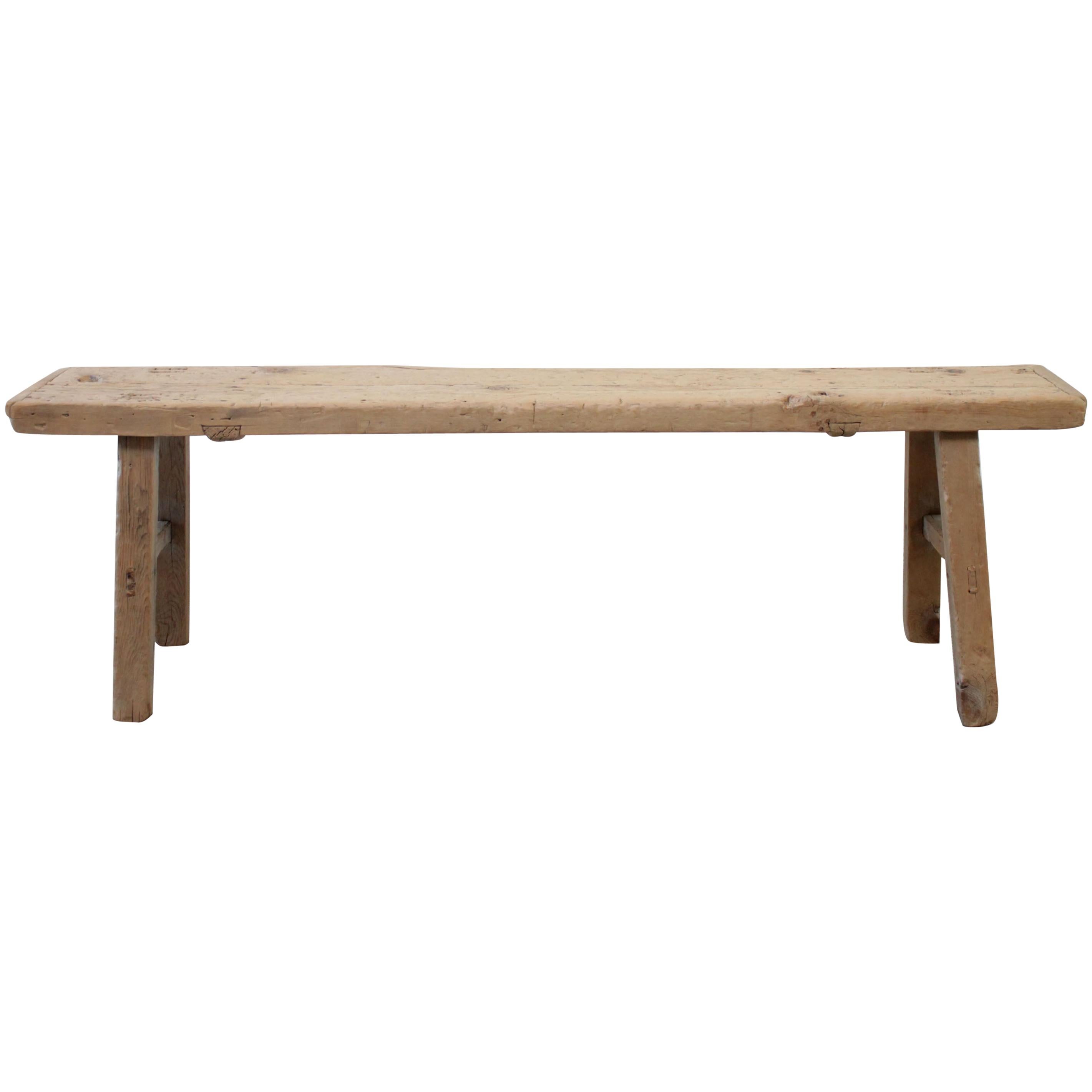 Antique Elm Wood Tall Bench at 1stDibs | tall wooden bench, tall wood ...