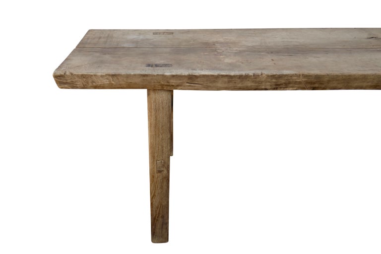 Antique Elmwood Rustic Bench/Table For Sale at 1stDibs