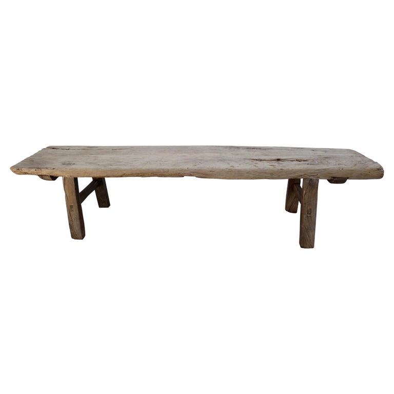 Antique Elmwood Rustic Bench/Table For Sale at 1stDibs
