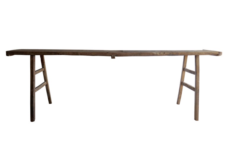 Antique Elmwood Rustic Console Table For Sale at 1stDibs