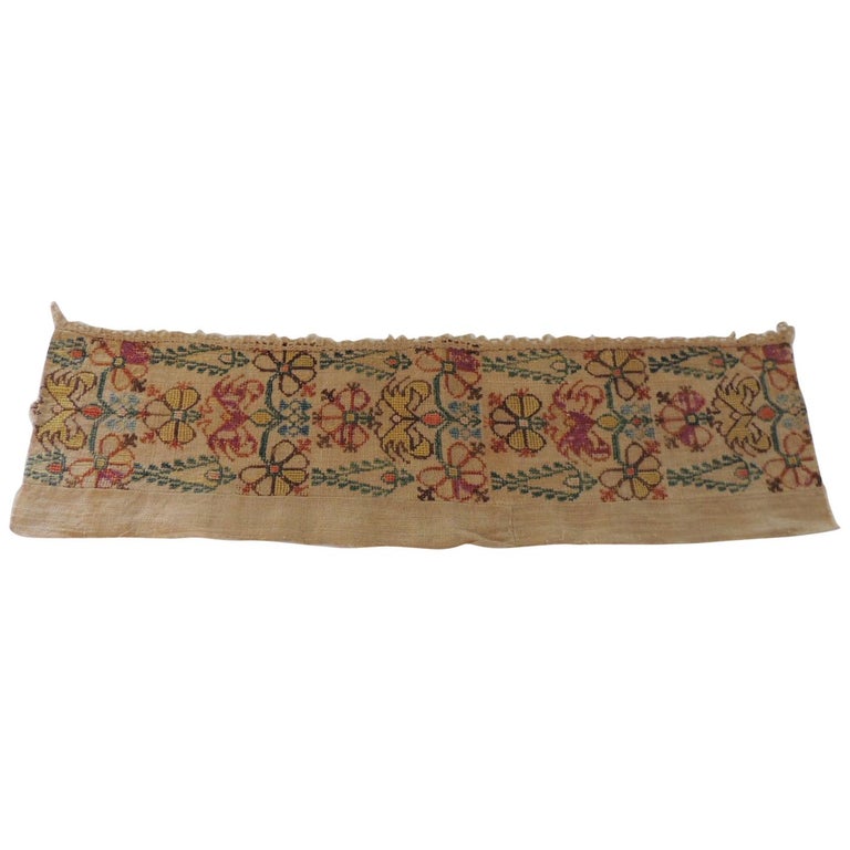 Antique Embroidered Turkish Textile Fragment For Sale at 1stDibs